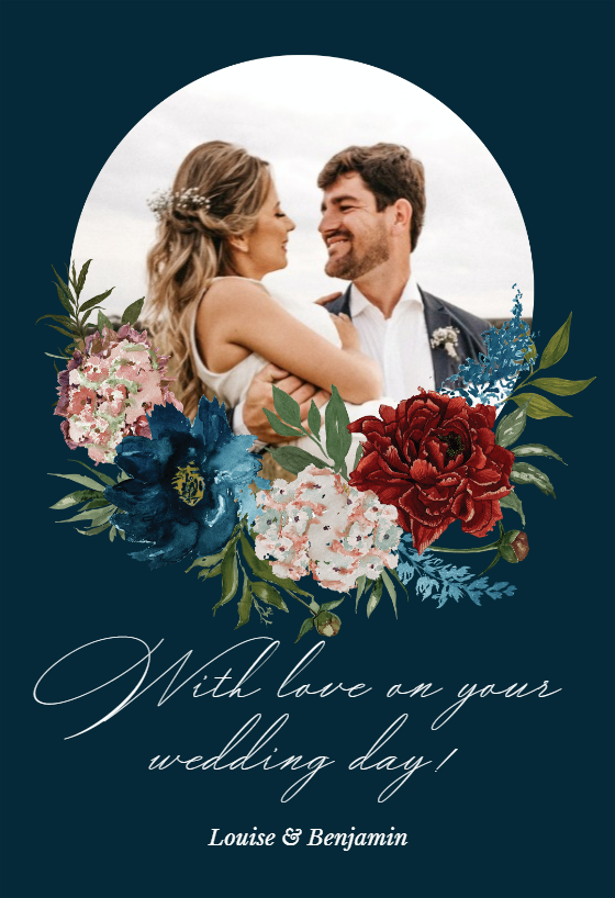 Romantic White Flowers Frame - Free Wedding Congratulations Card ...