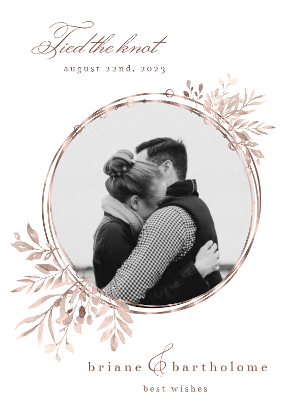 Rose Gold Geometric Floral Frames - Free Wedding Congratulations Card ...