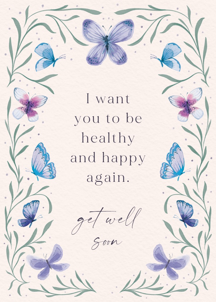 Butterfly Garden - Get Well Soon Card | Greetings Island