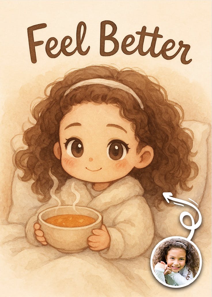 Chibi Cute - Get Well Soon Card | Greetings Island