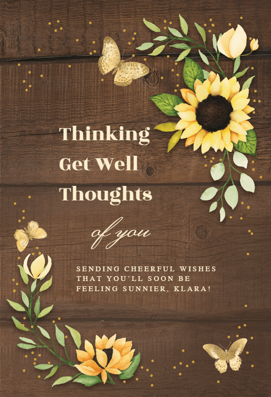 Sunflower Wishes - Get Well Soon Card | Greetings Island