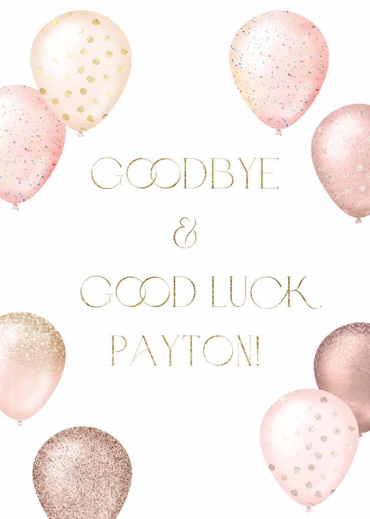 Foil & Glitter Balloons - Farewell Card | Greetings Island
