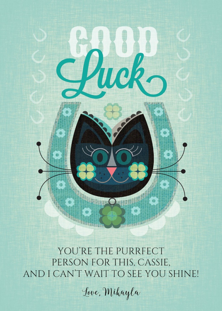 Nine Lives of Luck - Good Luck Card (Free) | Greetings Island