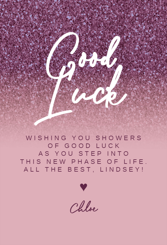 Sparkled - Good Luck Card (Free) | Greetings Island