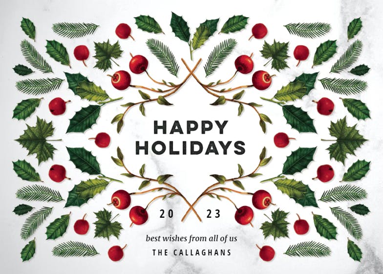 Christmas Berries - Christmas Card | Greetings Island