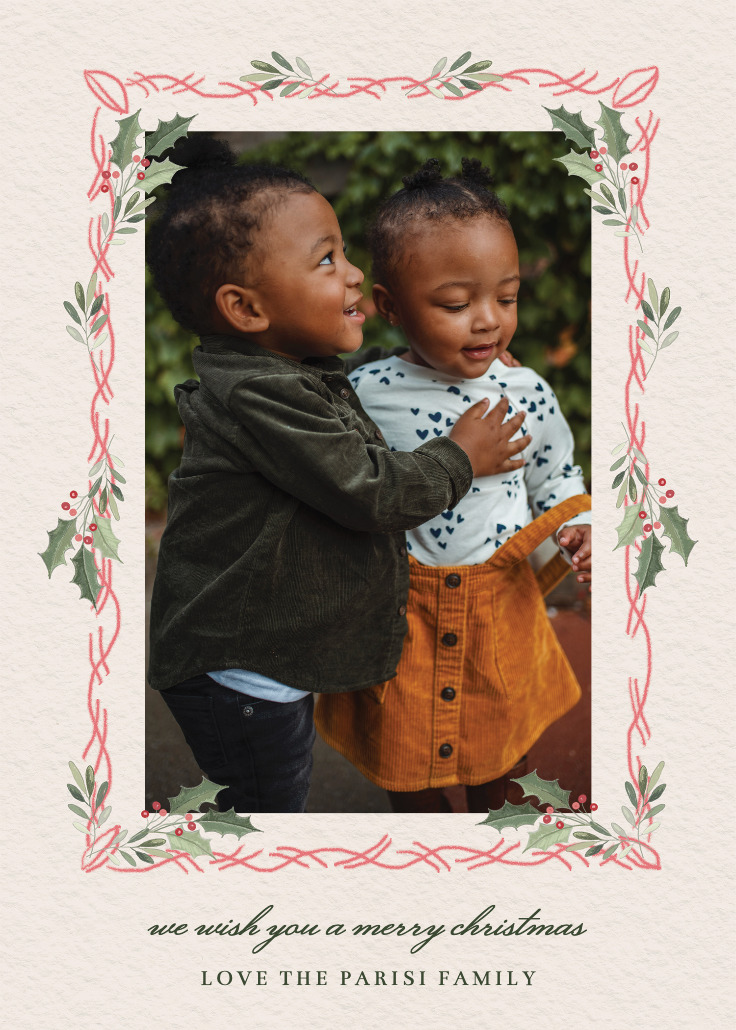 Cross Hatched Border - Christmas Card | Greetings Island