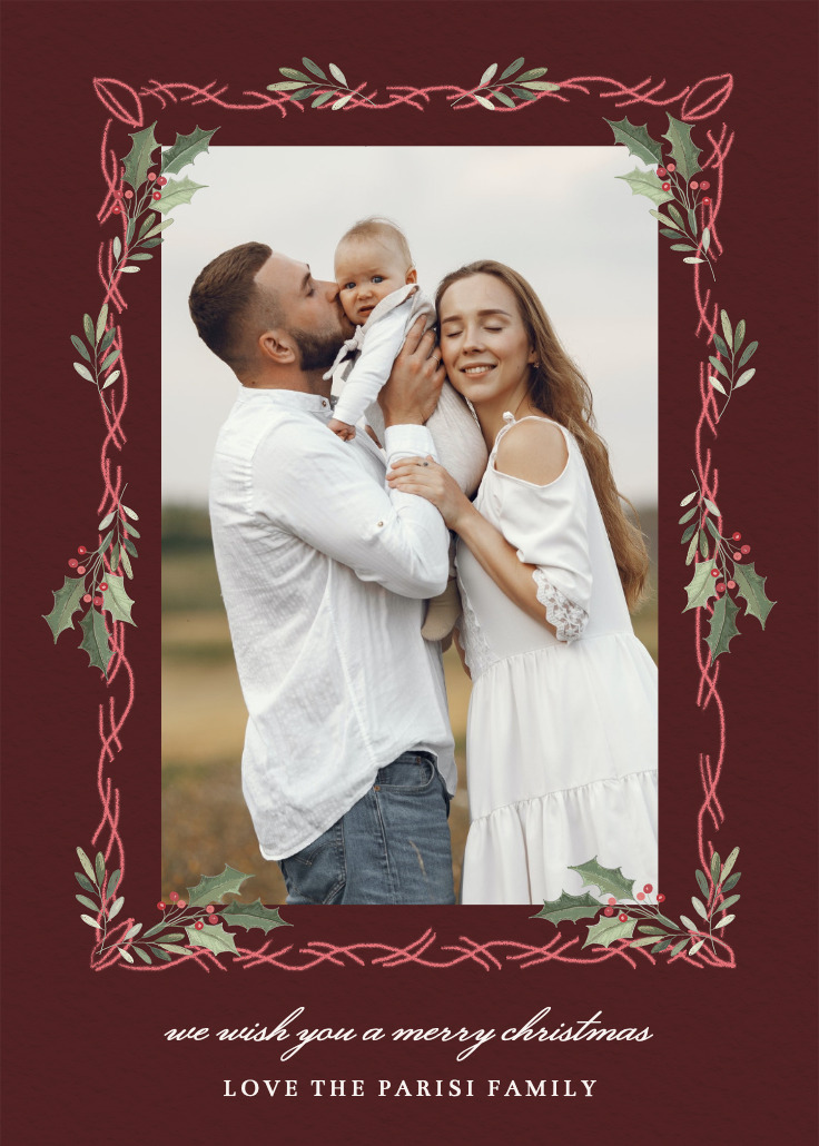 Cross Hatched Border - Christmas Card | Greetings Island