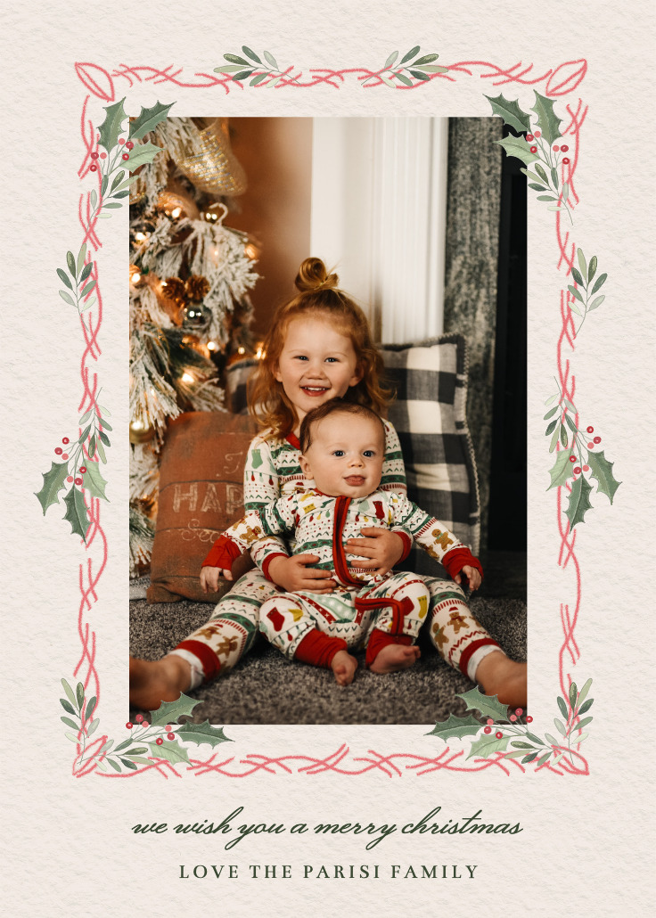 Cross Hatched Frame - Christmas Card | Greetings Island