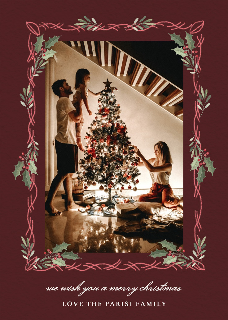 Cross Hatched Frame - Christmas Card | Greetings Island