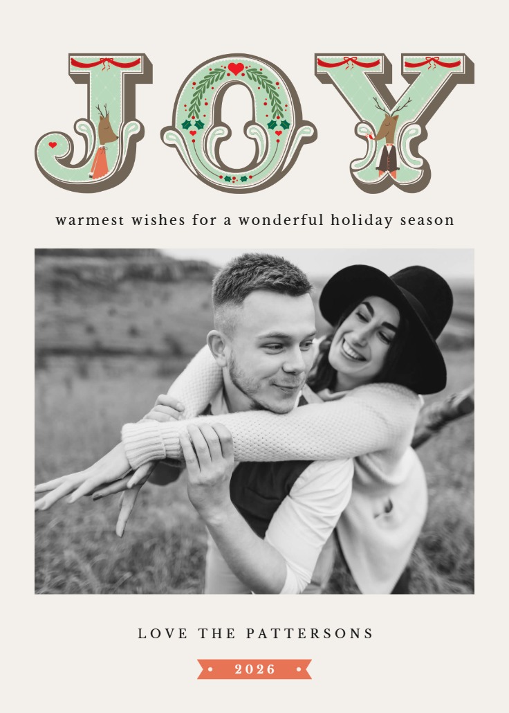 Joy lettering - Christmas Card (Free) | Greetings Island