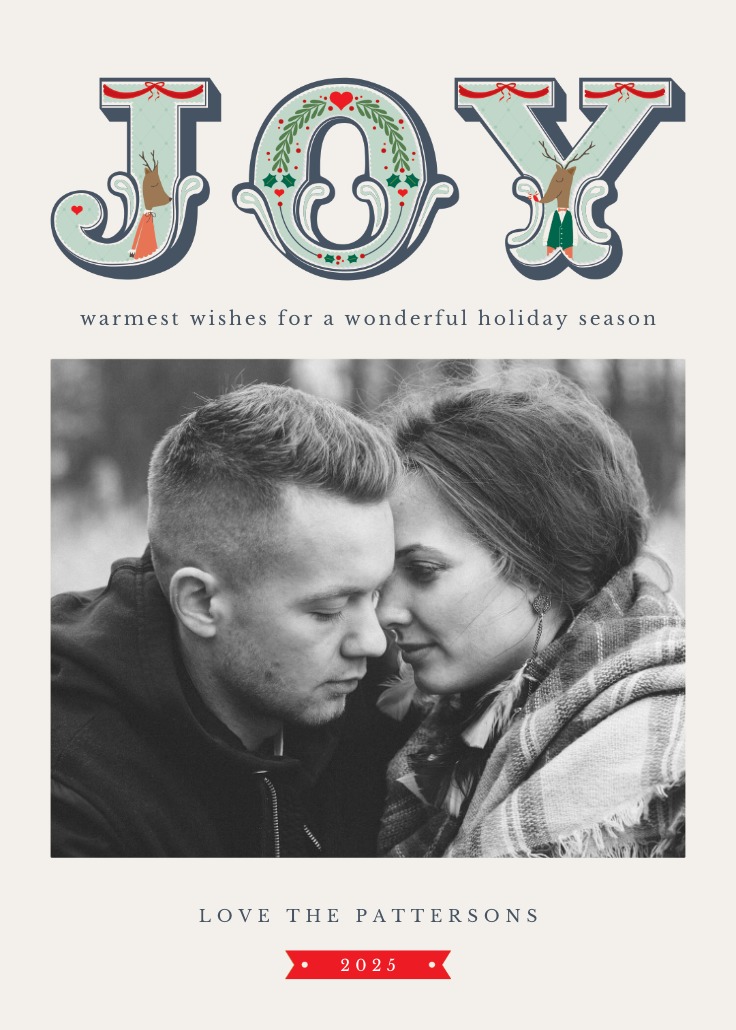 Joy lettering - Christmas Card (Free) | Greetings Island