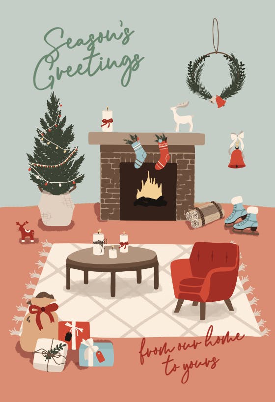 Living Room - Christmas Card (Free) | Greetings Island