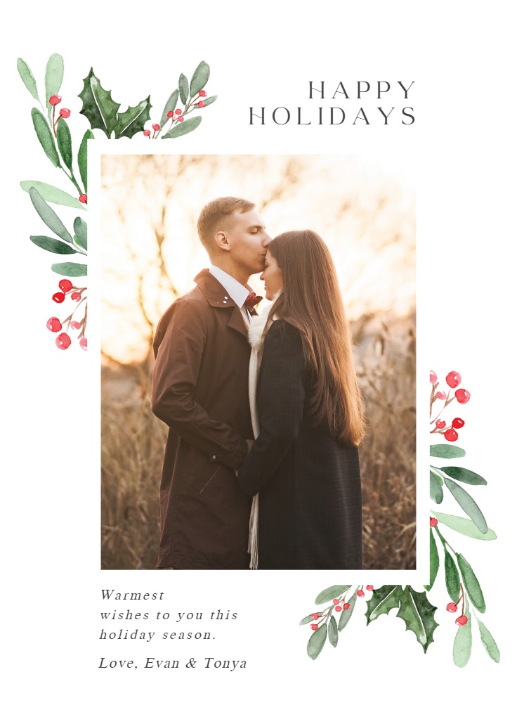 Mistletoe & Holly - Christmas Card | Greetings Island