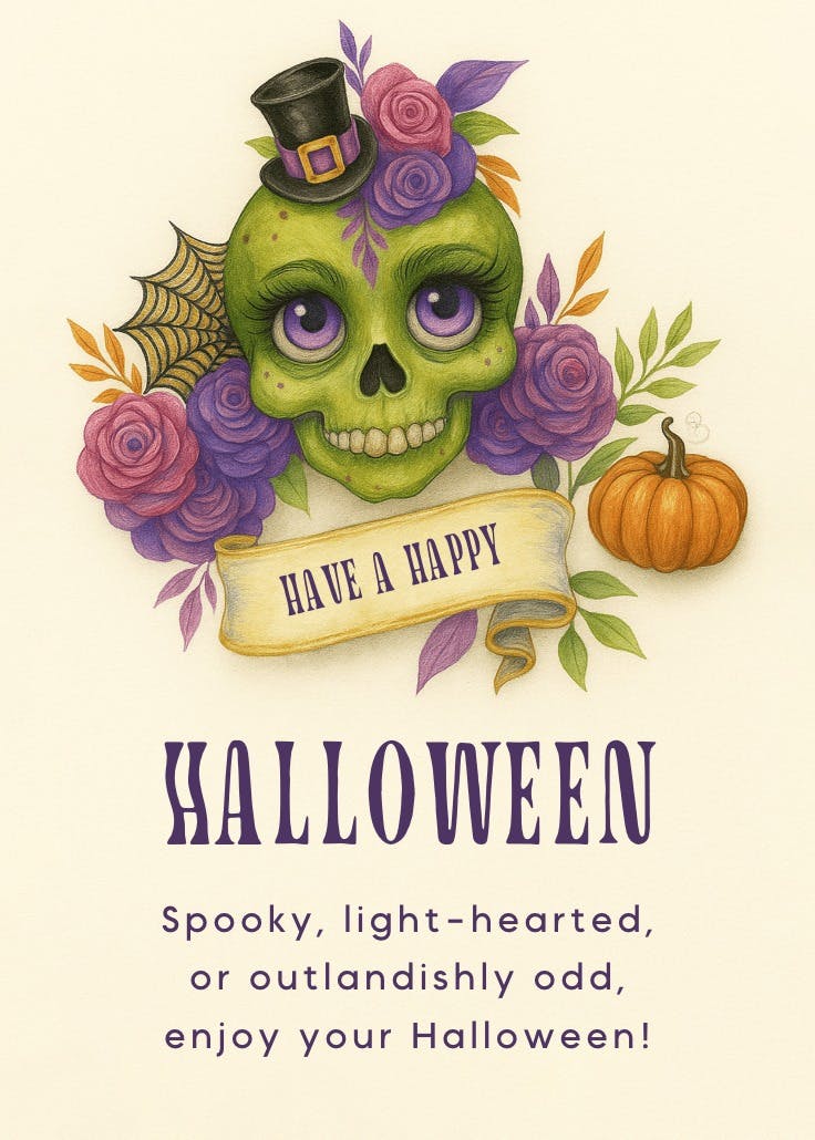 Skeleton Animals - Halloween Card | Greetings Island