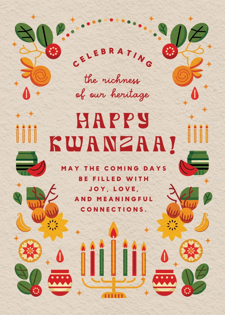 Holiday Wreath - Kwanzaa Card (Free) | Greetings Island