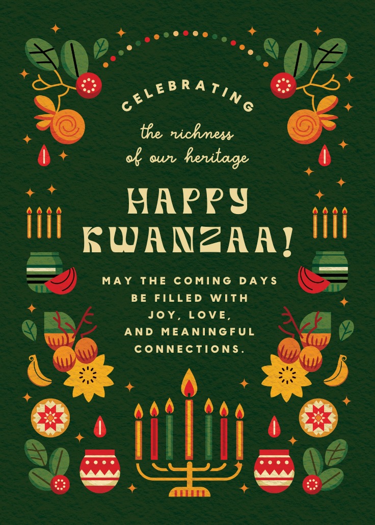 Holiday Wreath - Kwanzaa Card (Free) | Greetings Island