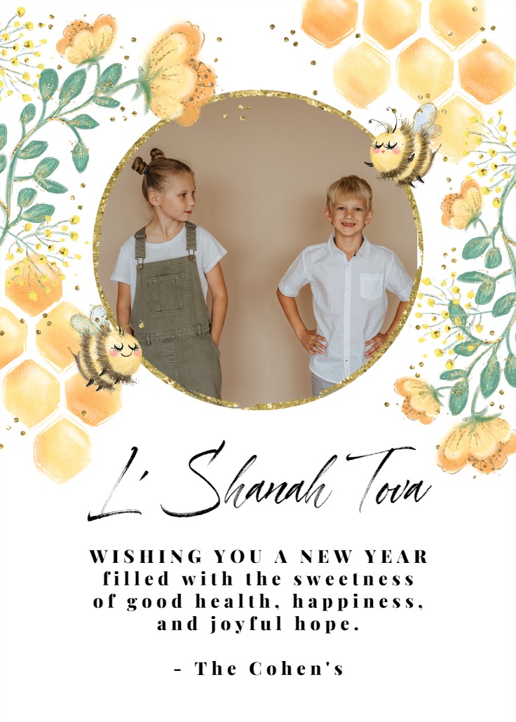 Bees & flowers - Rosh Hashanah Card | Greetings Island