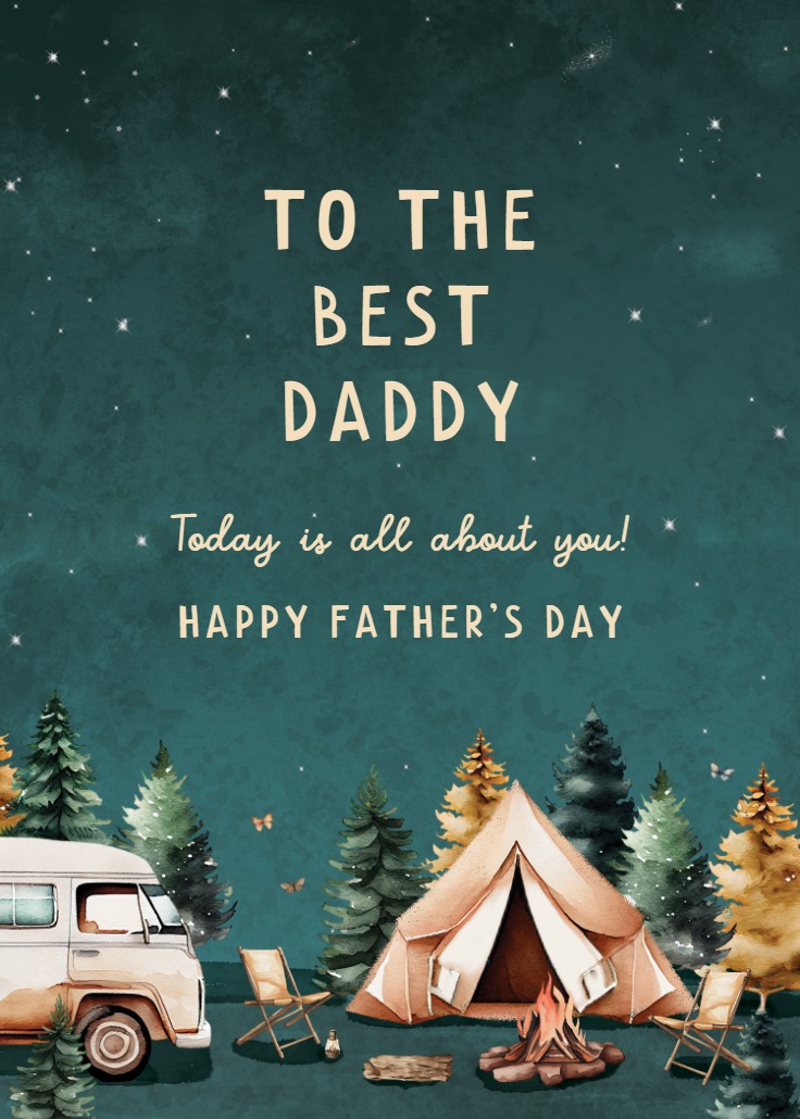Camping in forest - Father's Day Card | Greetings Island