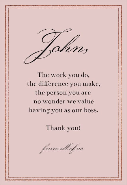 Classic Message - Boss Day Card (Free) | Greetings Island