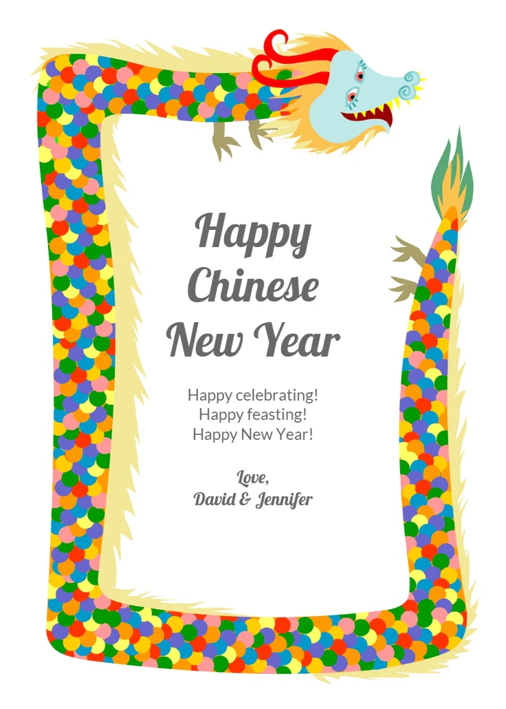 Decorated Dragon - Lunar New Year Card (Free) | Greetings Island