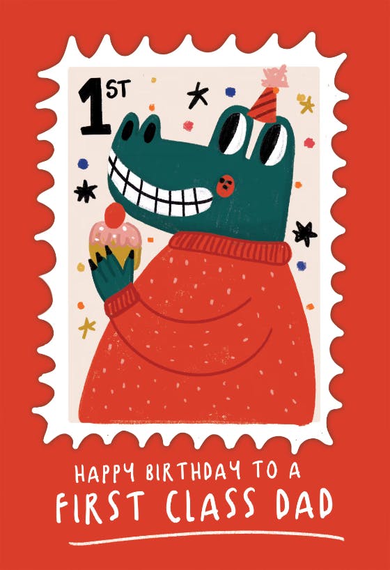 First Class Dad - Tarjeta De Cumpleaños | Greetings Island