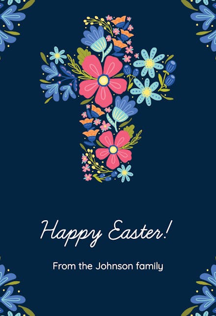 Floral Cross - Easter Card | Greetings Island