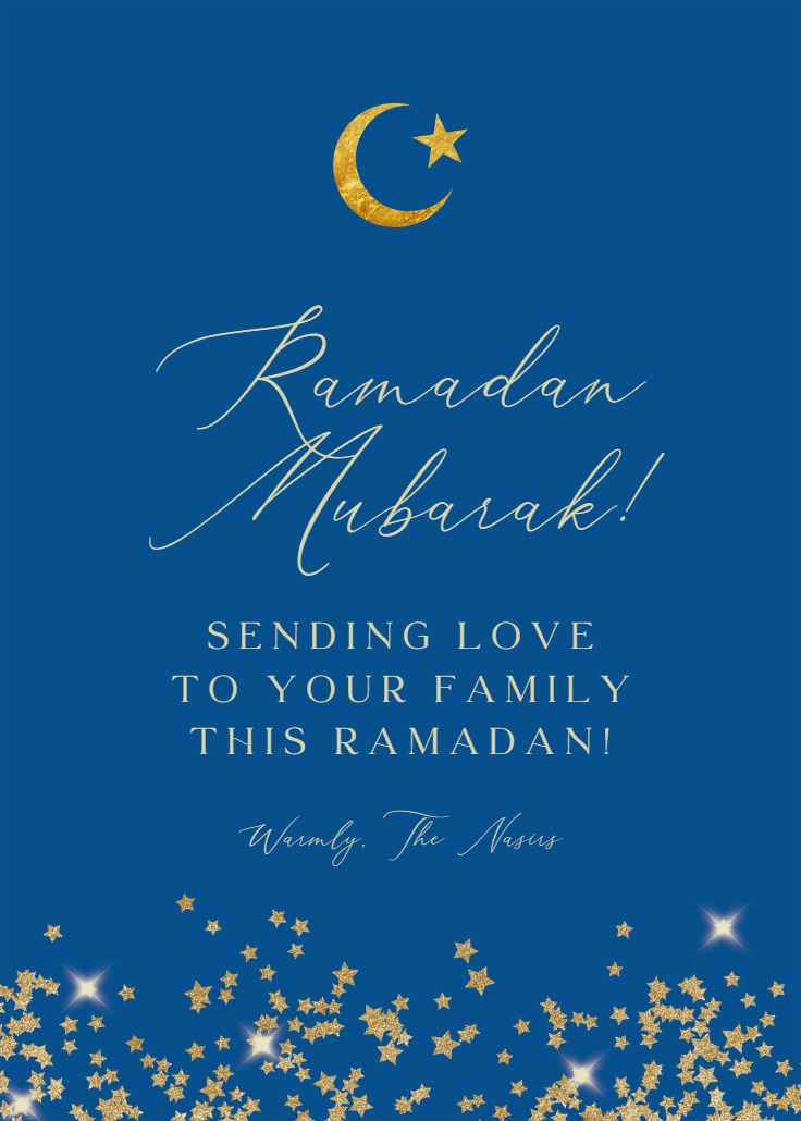 Gold star confetti frames - Ramadan Card (Free) | Greetings Island