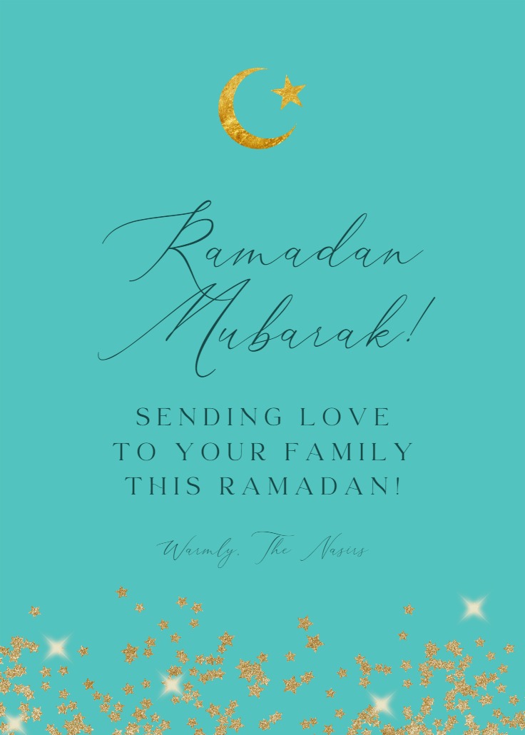 Gold star confetti frames - Ramadan Card (Free) | Greetings Island