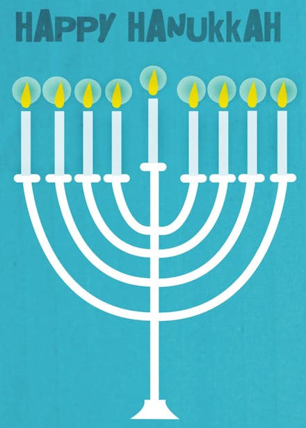Golden Menorah - Hanukkah Card (Free) | Greetings Island