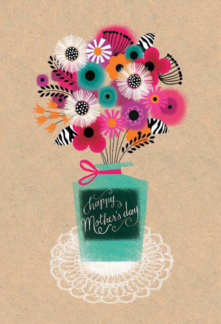 Bucket full of flowers - Tarjeta Del Día De La Madre | Greetings Island