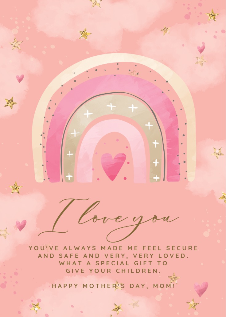 Pink rainbow heart - Mother's Day Card | Greetings Island
