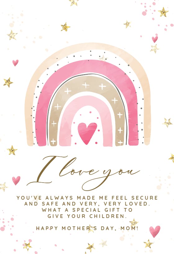 Pink rainbow heart - Mother's Day Card | Greetings Island
