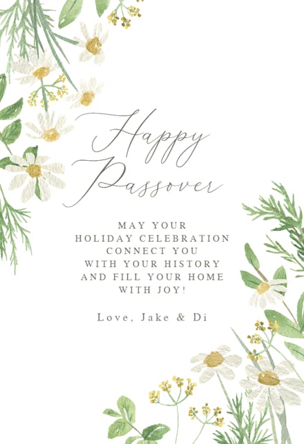 Passover Blooms - Passover Card | Greetings Island