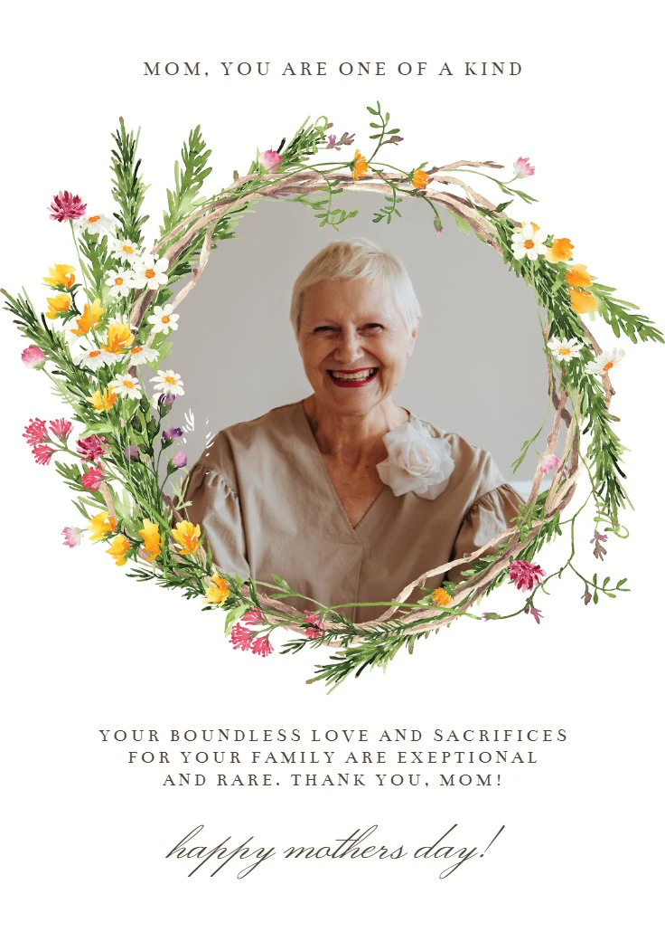 Spring Flowers Wreath - Mother's Day Card | Greetings Island