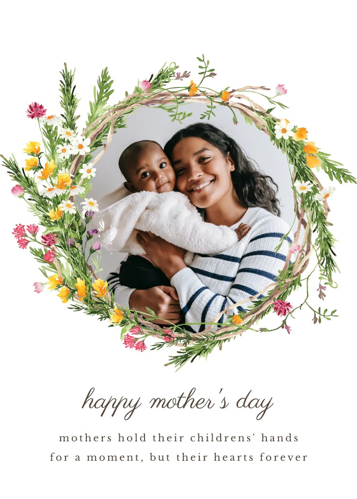 Spring Flowers Wreath Photo - Mother's Day Card | Greetings Island