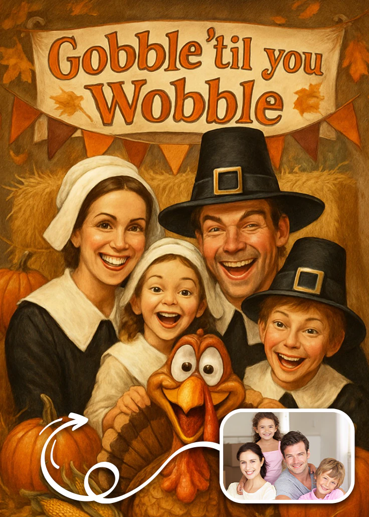 Gobble til You Wobble - Thanksgiving Card | Greetings Island