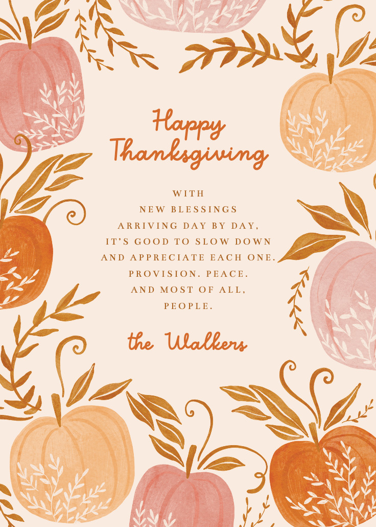 Pumpkin Florals - Thanksgiving Card | Greetings Island