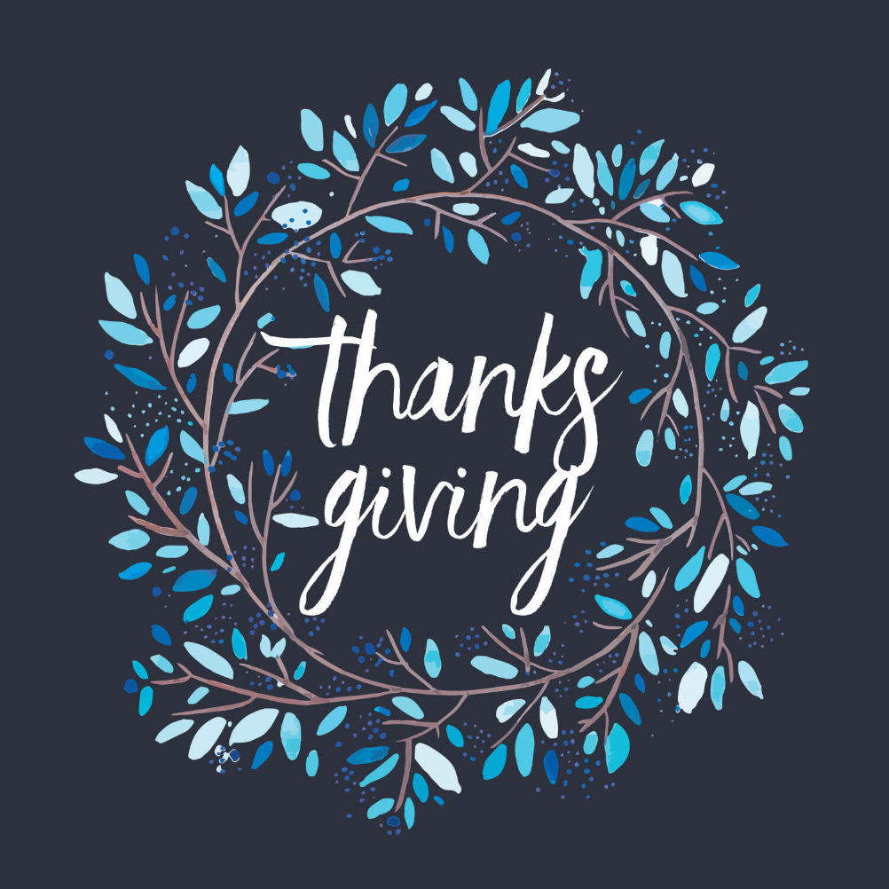 Thanksgiving in blue - Thanksgiving Card (Free) | Greetings Island