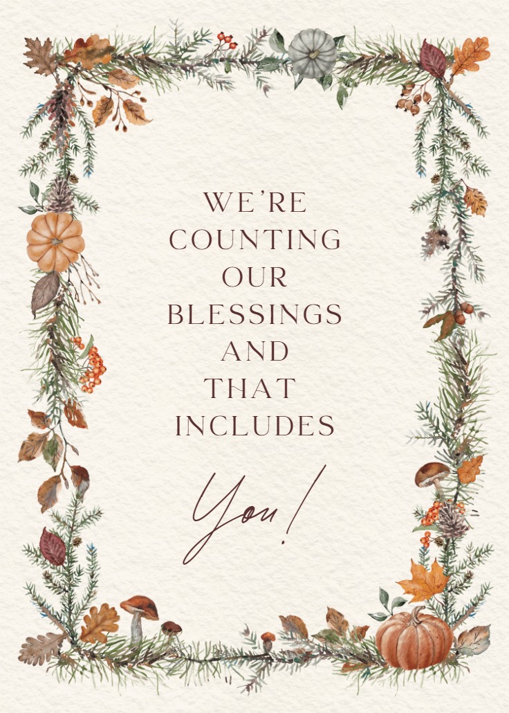 Traditional Autumn - Thanksgiving Card | Greetings Island