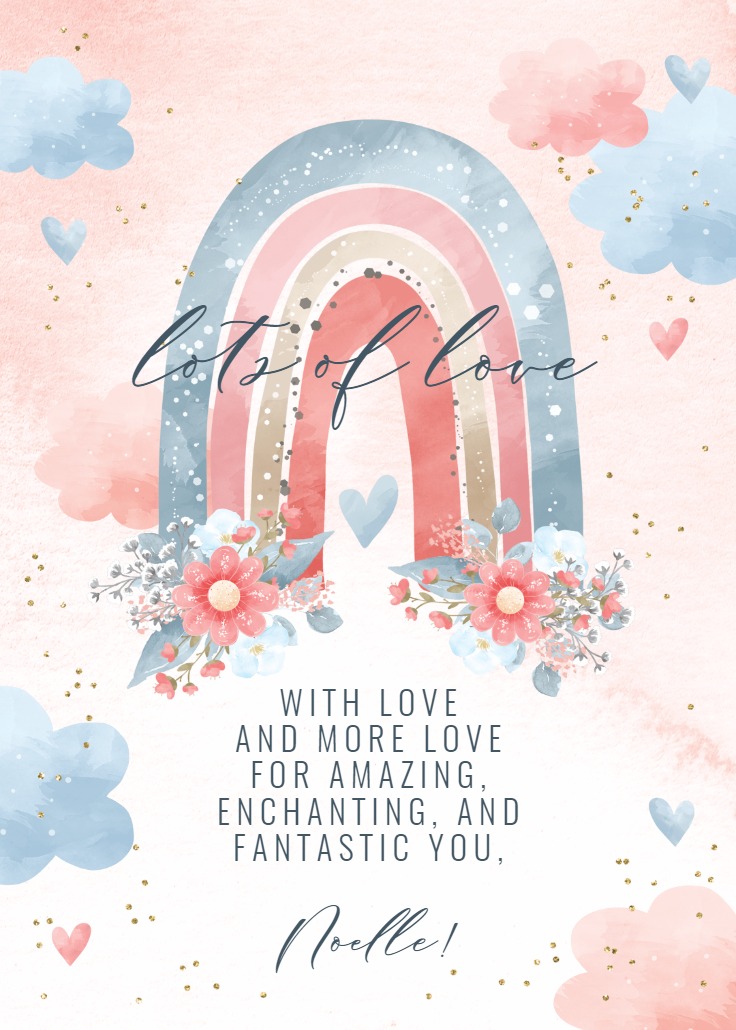 Floral rainbow clouds - Love Card | Greetings Island