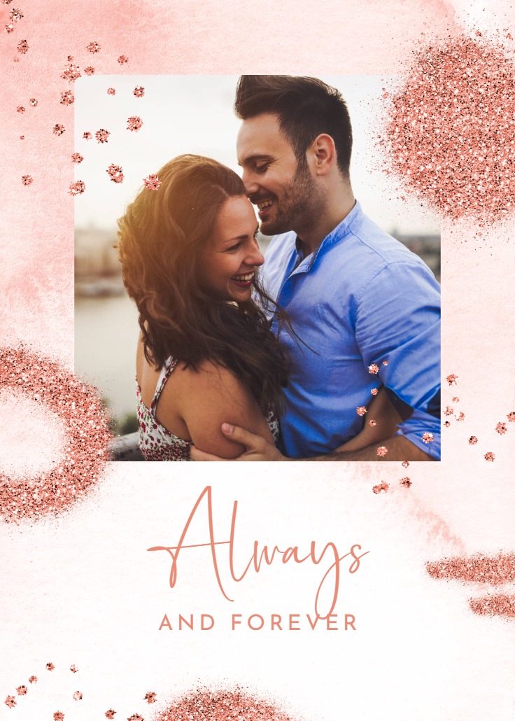 Pink Glitter Shapes - Love Card | Greetings Island