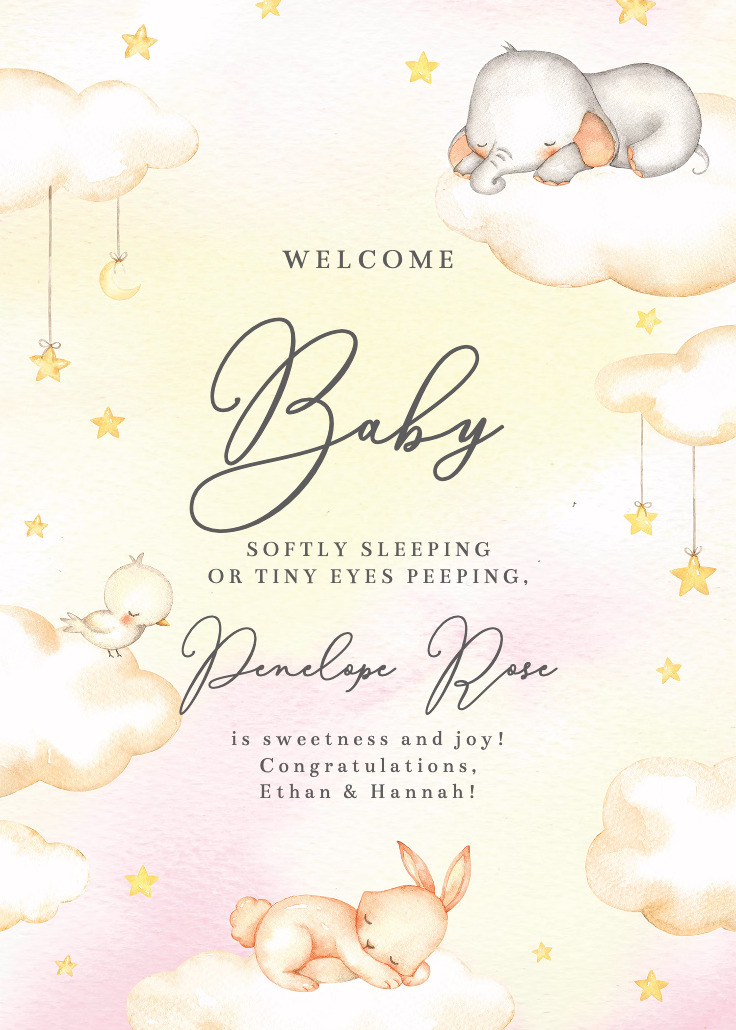 Cloud Naps - Baby Shower & New Baby Card (Free) | Greetings Island