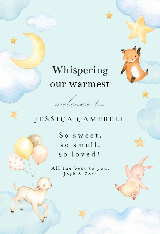 Gentle Friends - Baby Shower & New Baby Card | Greetings Island