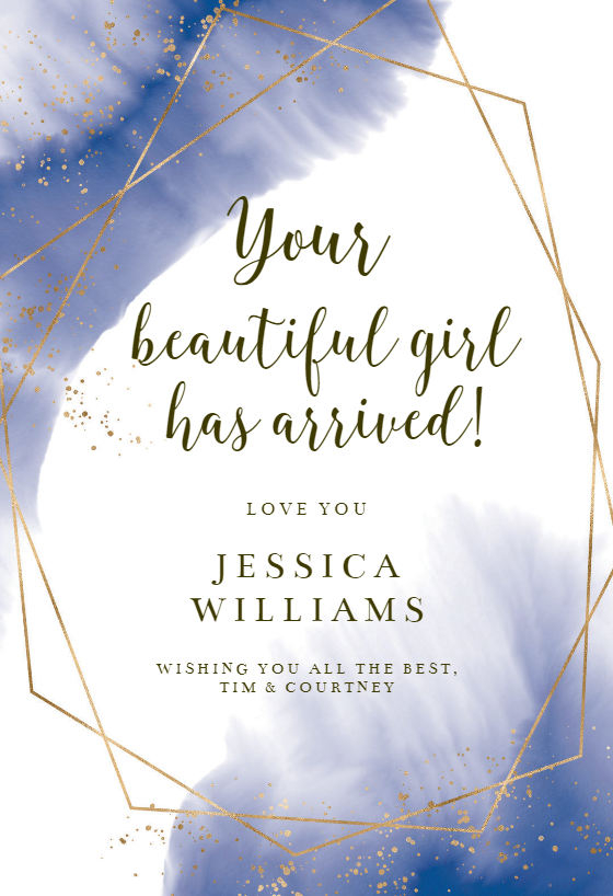 Golden Gradient - Baby Shower & New Baby Card | Greetings Island