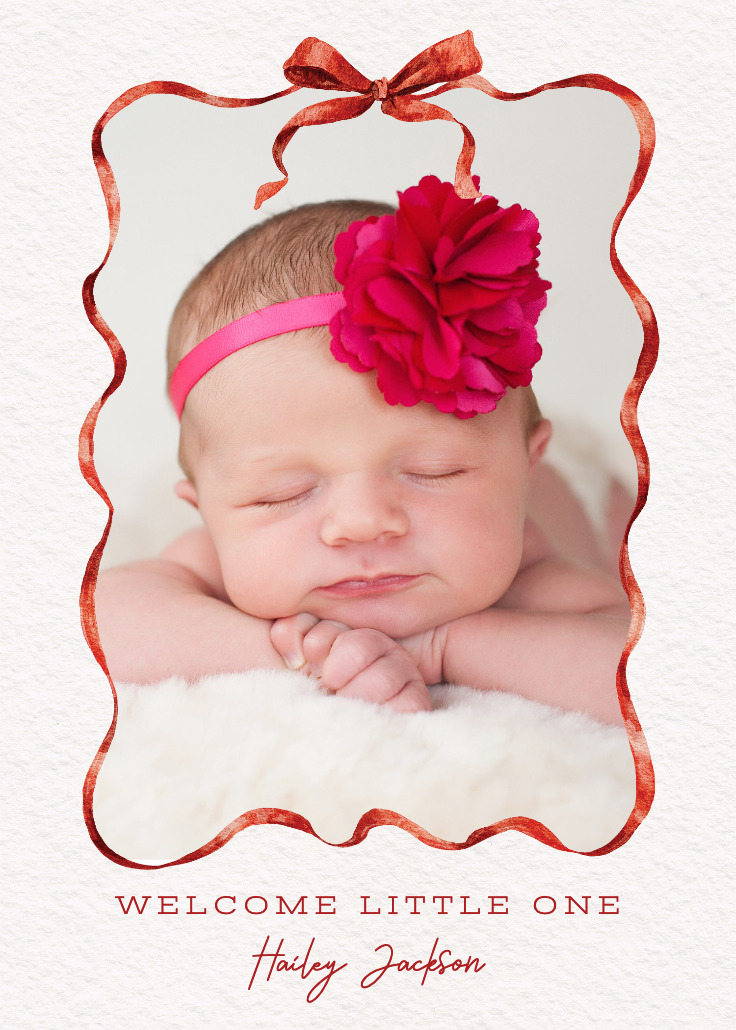 Ruby Ribbon - Baby Shower & New Baby Card | Greetings Island