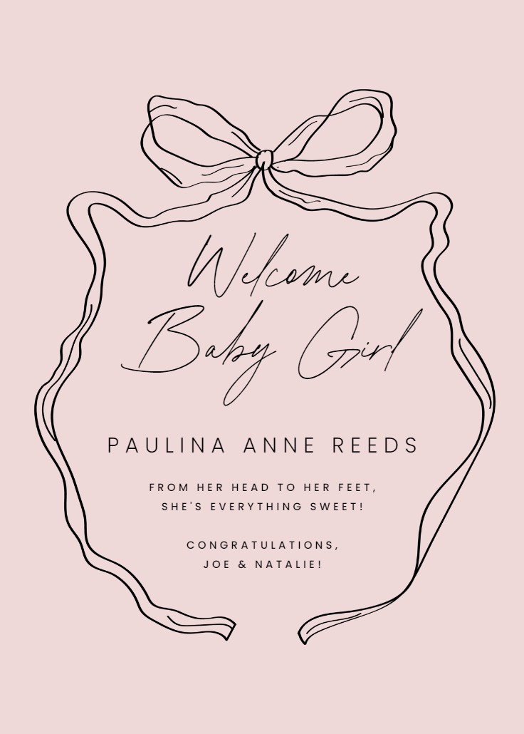 Sweet Ribbon - Baby Shower & New Baby Card | Greetings Island