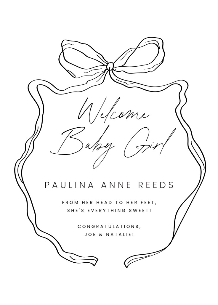 Sweet Ribbon - Baby Shower & New Baby Card | Greetings Island