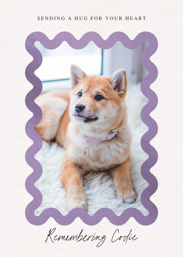 Billowing Border Frame - Loss Of Pet Card (Free) | Greetings Island