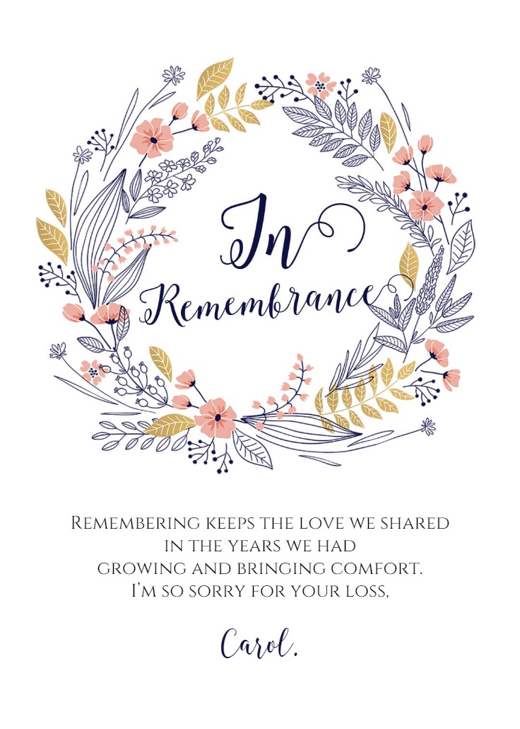 Blue Foliage - Sympathy & Condolences Card (Free) | Greetings Island