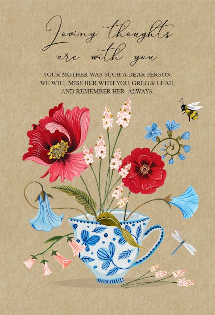 Vivid Floral Border - Sympathy & Condolences Card (Free) | Greetings Island